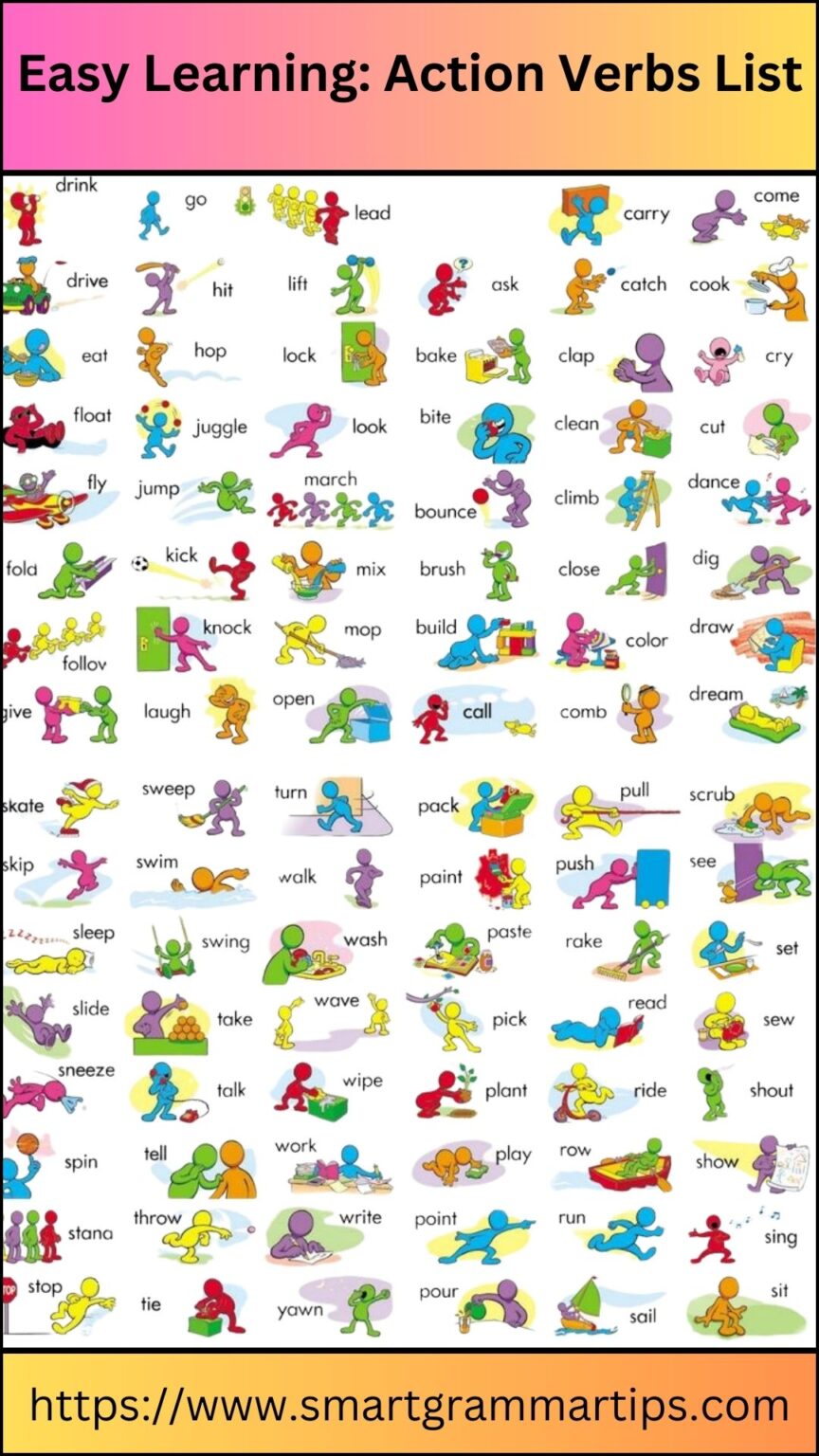 300 Common Action Verbs For Easy Learning