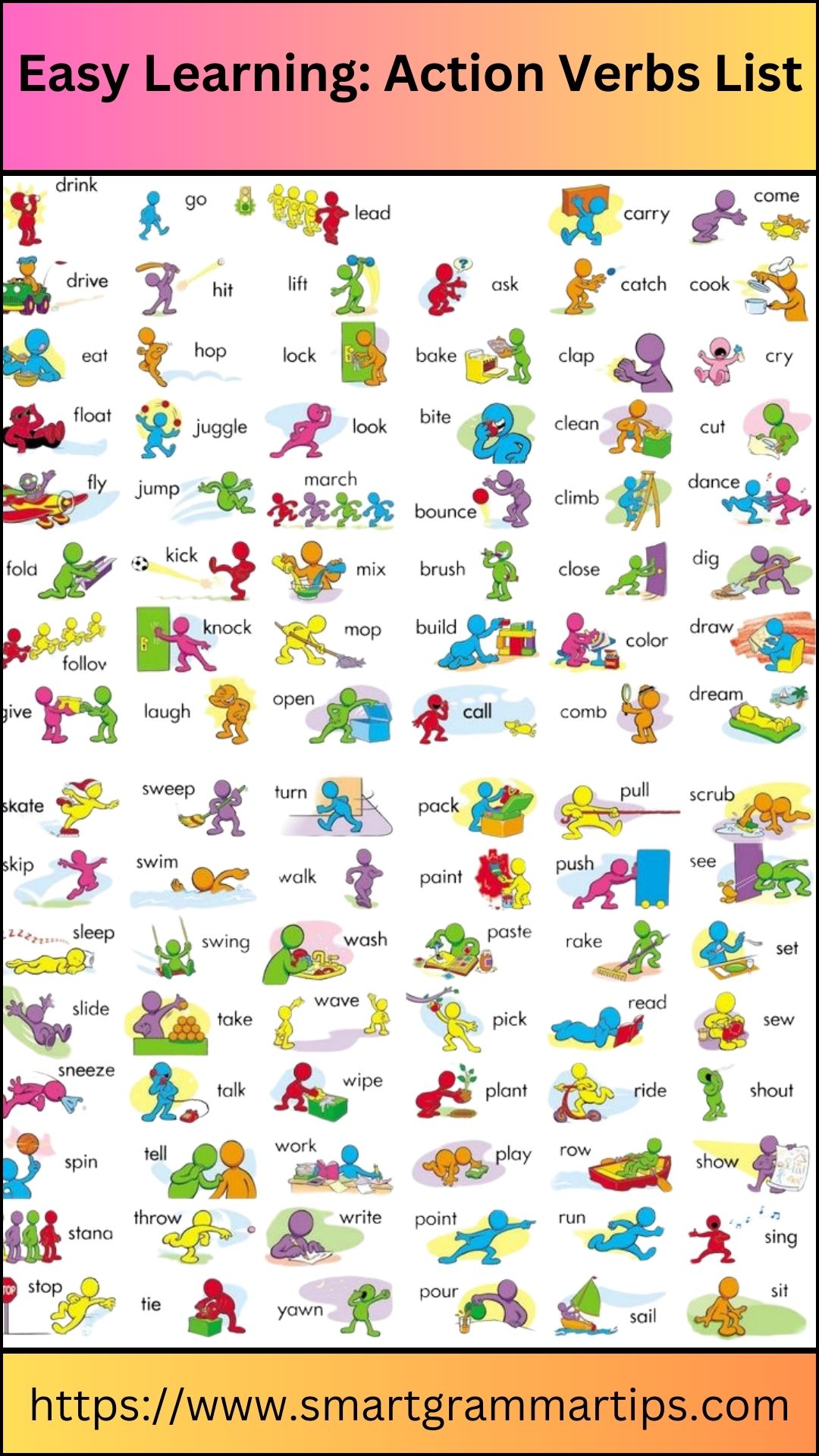 300 Common Action Verbs For Easy Learning